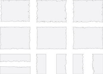 Torn paper strips ripped edges broken Royalty Free Vector