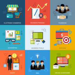 Business process set Royalty Free Vector Image