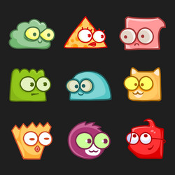 Funny cartoon game monsters Royalty Free Vector Image