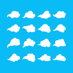 Flat cloud shape collection set Royalty Free Vector Image