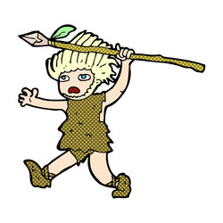 Comic cartoon caveman Royalty Free Vector Image