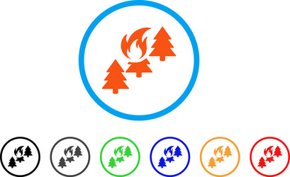 Forest fire icon with bonus clipart Royalty Free Vector