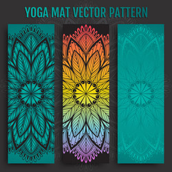 Set of sunny yoga mat pattern Royalty Free Vector Image