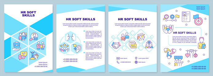 Hr soft skills brochure template layout Royalty Free Vector