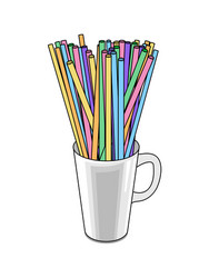 Colorful drinking straws Royalty Free Vector Image