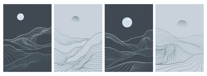 Creative minimalist modern paint and line art Vector Image