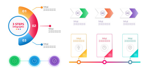 A ladder of 3 steps going up infographic Vector Image