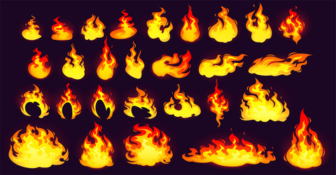 Cartoon fire flame sheet sprite animation Vector Image