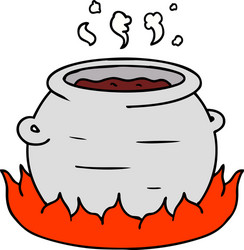 Cartoon doodle of a pot stew Royalty Free Vector Image