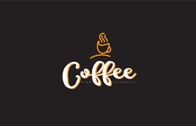 Cafe word text logo with coffee cup symbol idea Vector Image
