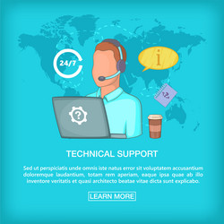 Call center concept support voice cartoon style Vector Image
