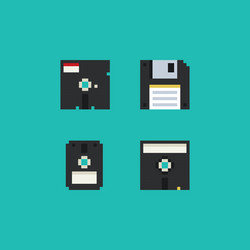 Pixel art retro computer pc user interface Vector Image