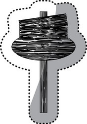 Sticker monochrome set collection shape wooden Vector Image