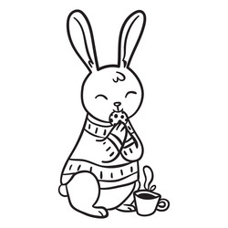 Rabbit Eating Grass Vector Images (93)