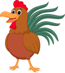 Cartoon Funny Chicken Rooster Isolated Royalty Free Vector