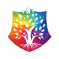 Family tree and roots logo design Royalty Free Vector Image