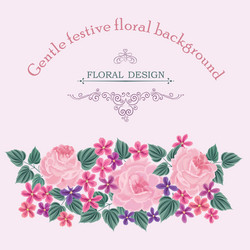 Set vintage floral bouquet of english roses Vector Image