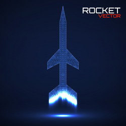 Military rocket with glowing dots Royalty Free Vector Image