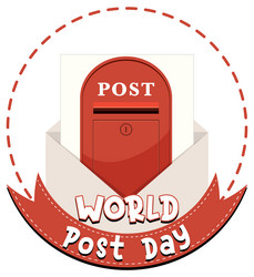 World post day logo with mailbox and envelope Vector Image