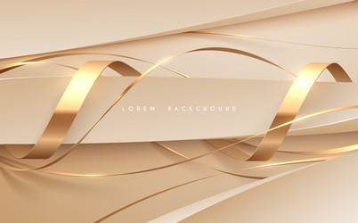 Abstract white and gold ribbons background Vector Image