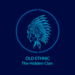 Apache indian warrior hero line pop art logo Vector Image