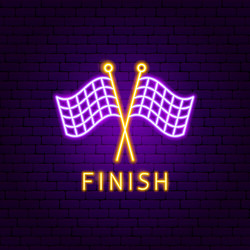 Start finish neon sign design Royalty Free Vector Image