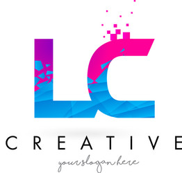 Lc l c creative letters design with white pink Vector Image