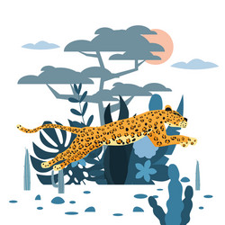 Leopard cartoon set collection Royalty Free Vector Image