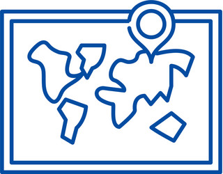 Map line icon concept flat symbol Royalty Free Vector Image