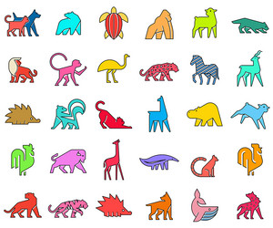 Animals logos collection Royalty Free Vector Image