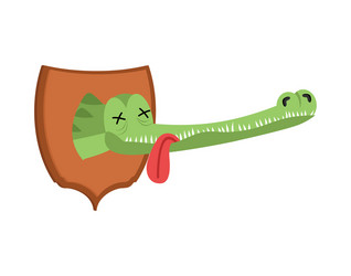 Crocodile hunter trophy head of alligator Vector Image