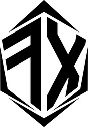 Initial fx logo design fx logo design Royalty Free Vector