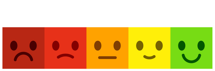 Set of satisfaction scales with colorful smileys Vector Image