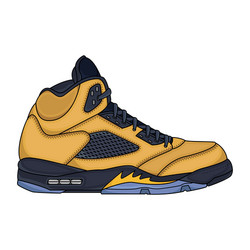 Athlete yellow sports shoe Royalty Free Vector Image