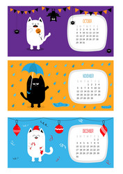 November 2024 calendar sheet with a cute cat Vector Image