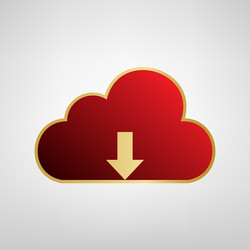 Cloud technology sign red icon on gold Royalty Free Vector