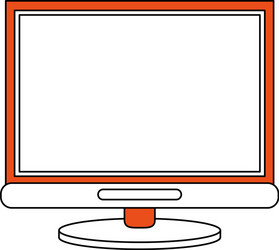 Color image cartoon front view computer display Vector Image