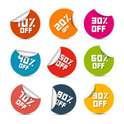Collection red discount stickers promotion Vector Image