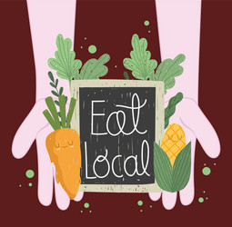 Eat local cartoon food Royalty Free Vector Image