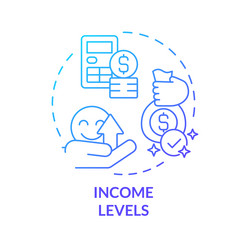 Income levels turquoise concept icon Royalty Free Vector