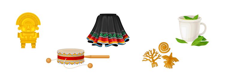 Peru symbols and culture indigenous element Vector Image