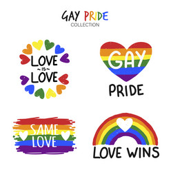 Lgbtq pride rainbow flags big collection with Vector Image