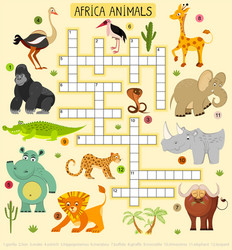African safari animals crossword Royalty Free Vector Image