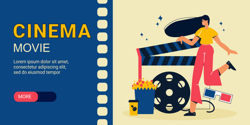 Film production horizontal banner Royalty Free Vector Image