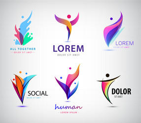Human people group logo family business Royalty Free Vector