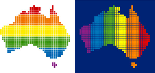 Spectrum dotted australia map Royalty Free Vector Image