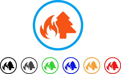 Forest fire icon with bonus clipart Royalty Free Vector