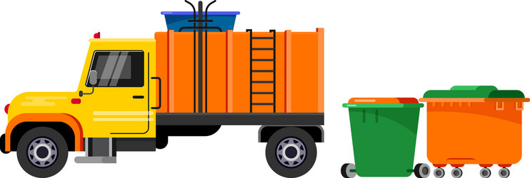 Garbage truck trash vehicle transportation Vector Image