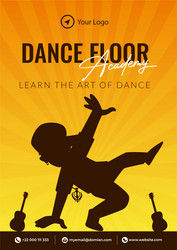 Classical dance academy flyer design Royalty Free Vector