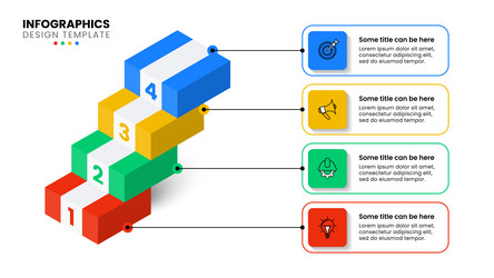 Infographic template business hierarchy with 4 Vector Image